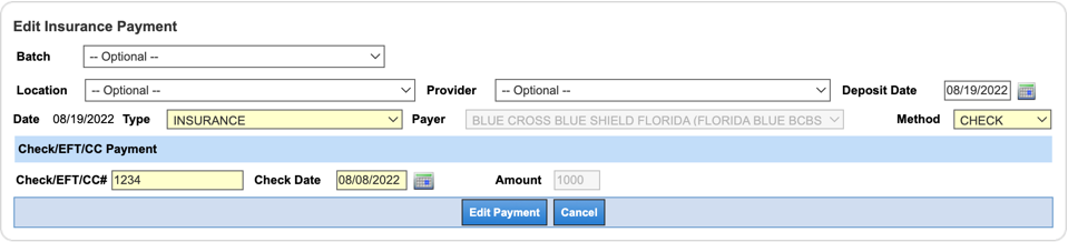 edit insurance payment